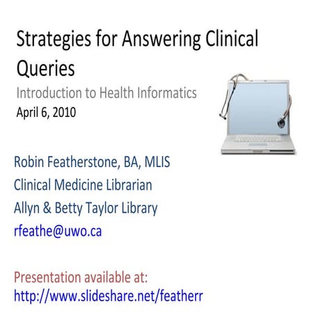 Strategies For Answering Clinical Queries | PPT | Diseases and ...