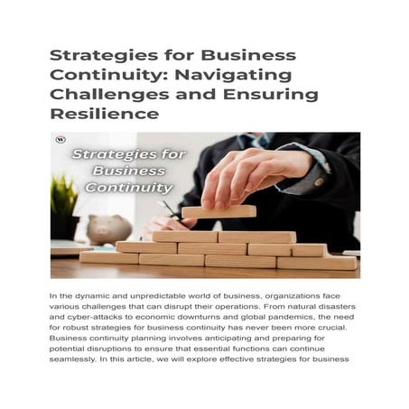 Strategies for Business Continuity_ Navigating Challenges and Ensuring ...