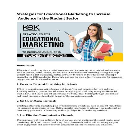 Strategies for Educational Marketing to Increase Audience in the ...