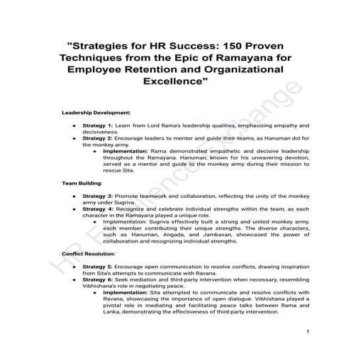 "Strategies for HR Success: 150 Proven Techniques from the Epic of ...