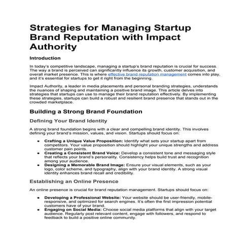 Strategies for Managing Startup Brand Reputation with Impact Authority.docx