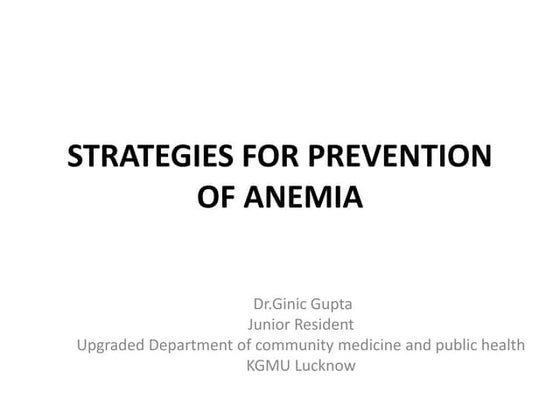 National nutritional anemia prophylaxis programme | PPTX | Blood ...