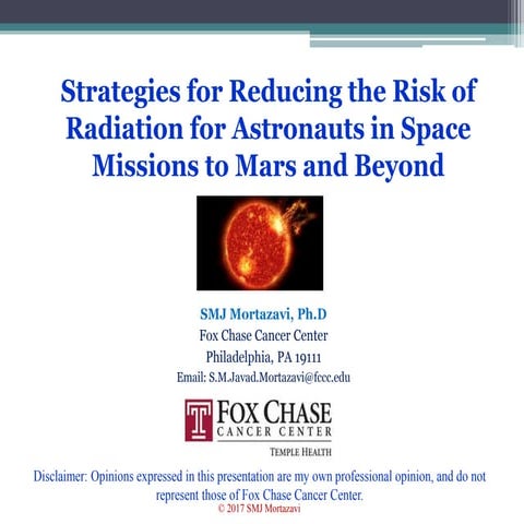Strategies for reducing the risk of radiation for astronauts in space ...