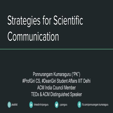 Strategies for Scientific Communication | PPT
