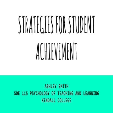 Strategies for student achievement | PPTX | Education