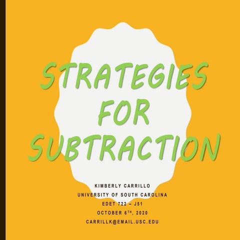 Strategies for Subtraction | PPTX