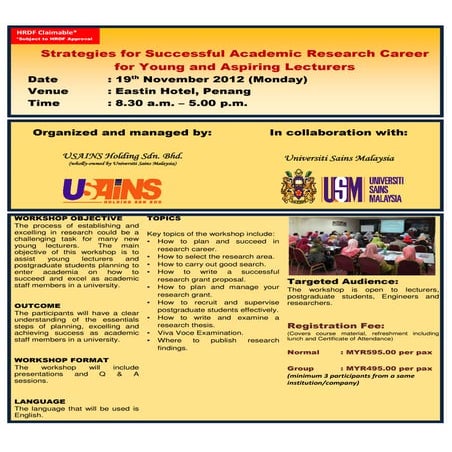 Strategies for Successful Academic Research Career for Young and ...