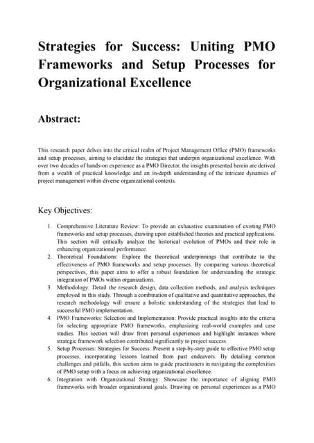 PMO Frameworks | PDF