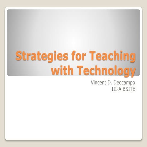Strategies for teaching with Technology | PPTX