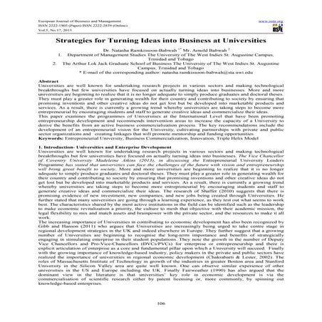 Strategies for turning ideas into business at universities | PDF