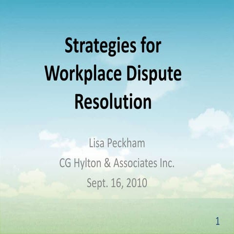 Strategies for workplace dispute resolution | PPTX | Debated Sensitive ...
