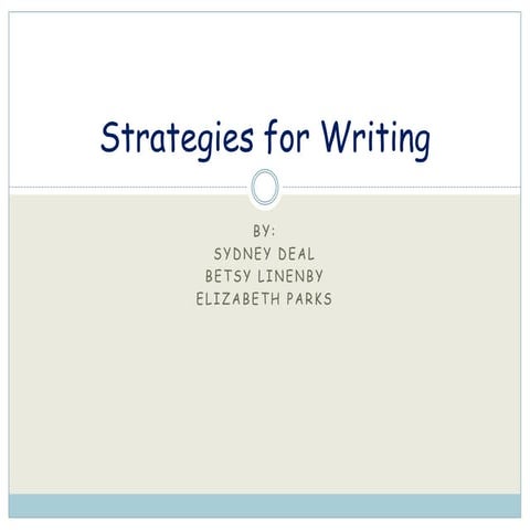 Strategies For Writing | PPTX