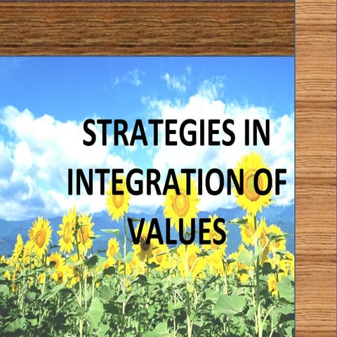 Strategies in integration of values | PPT