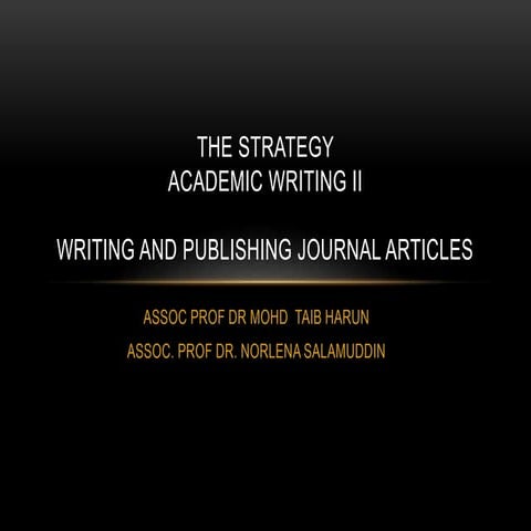 Strategies in writing JOURNAL ARTICLE.ppt