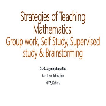 Strategies of Teaching Mathematics | PPT