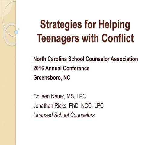 Strategies for Helping Teenages with Conflict | PPTX