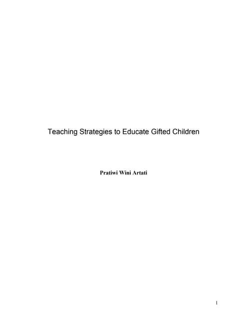 TYPES, CHARACTERISTICS, AND IDENTIFICATION OF GIFTED AND TALENTED ...