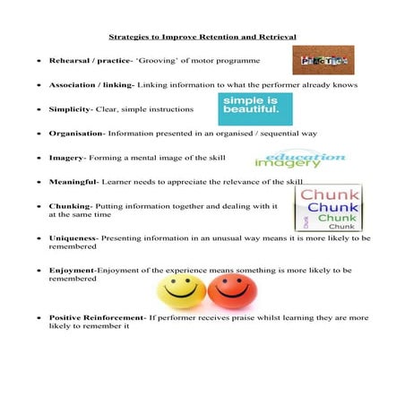 Strategies to improve retention and retrieval | DOC