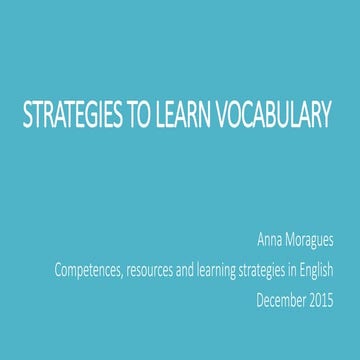 Vocabulary tools for learning English