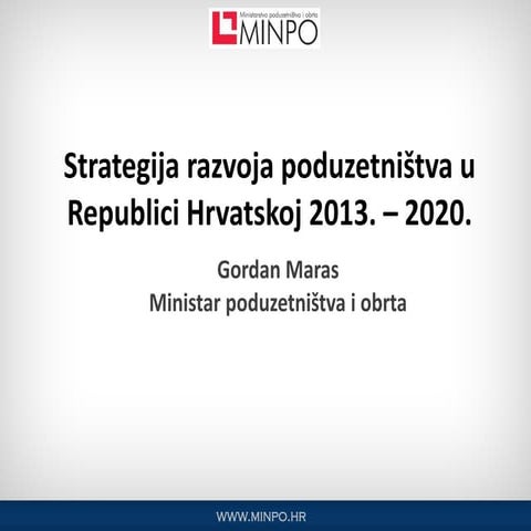 Strategija razvoja poduzetništva u Republici Hrvatskoj 2013. – 2020. | PDF