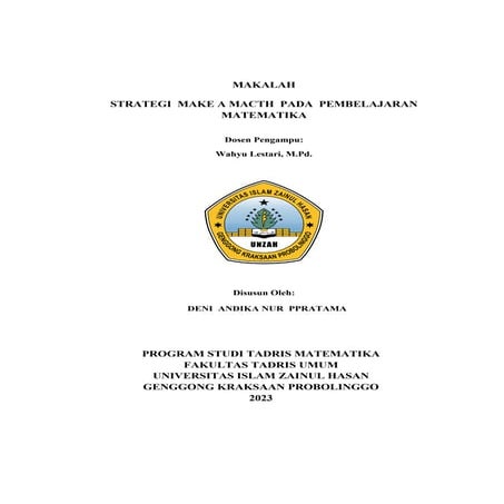 Proposal Penelitian (Pendidikan Matematika) | DOCX