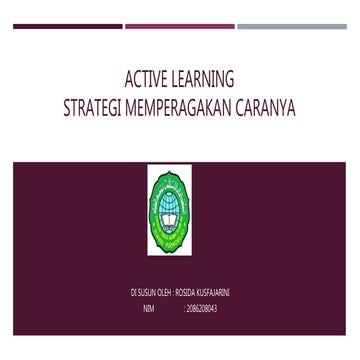 Model Pembelajaran Active Learning Kelas | PPTX