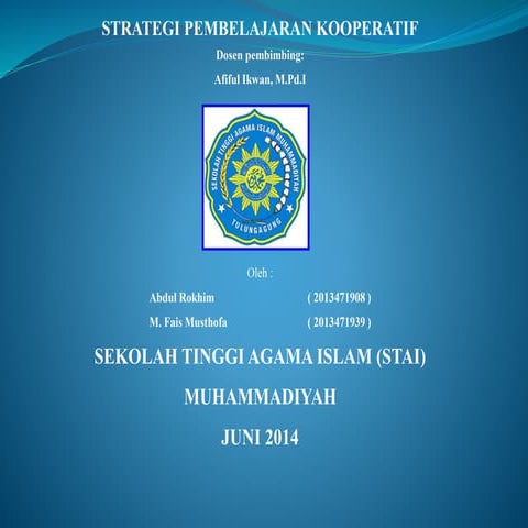 Strategi pembelajaran kooperatif | PPTX