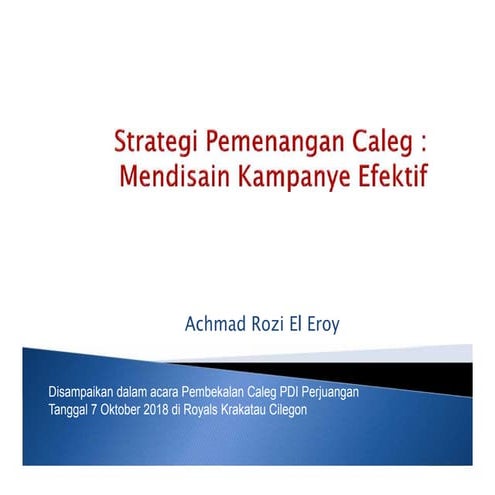 Strategi pemenangan caleg | PDF
