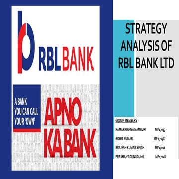 STRATEGY ANALYSIS OF RBL BANK LTD | PPTX