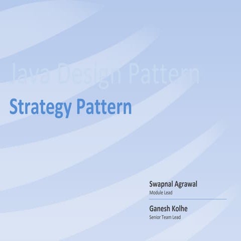 Strategy design pattern | PPT | Programming Languages | Computing