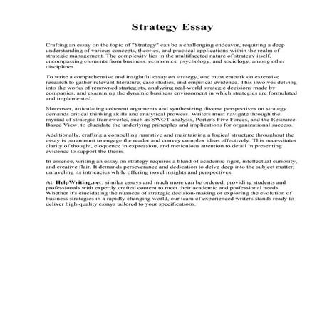 Business Strategy Essay | PDF