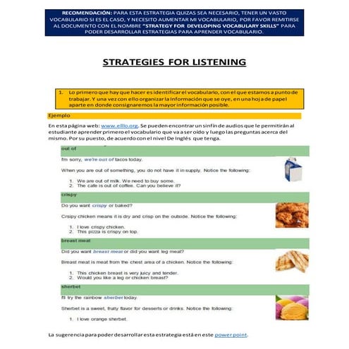 Strategy for developing listening skills | DOCX