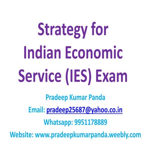 Strategy for indian economic service (ies) exam | PPTX