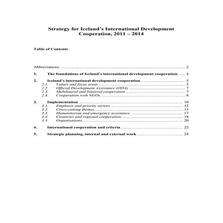 Strategy for Island's International Development Cooperation 2011-2014 ...