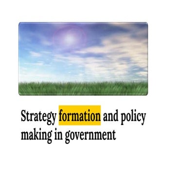 Strategy formation and policy making in government powerpoint show | PPT