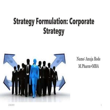 Strategy formulation; corporate strategy | PPTX