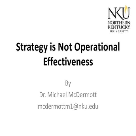 Strategy vs Operational Effectiveness | PPT
