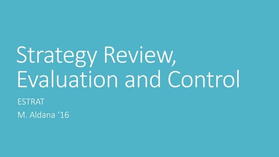 Strategy Evaluation | PPTX