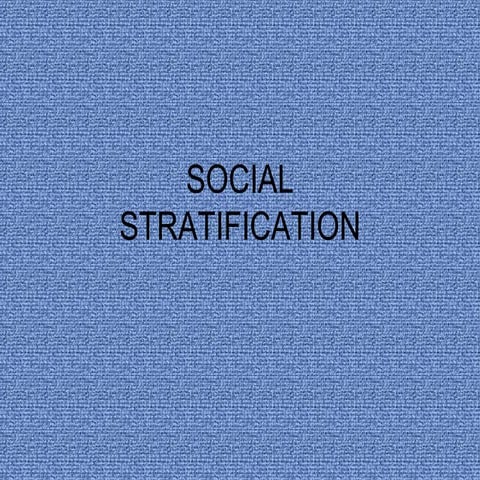Stratification | PPT