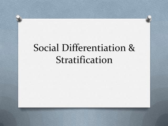 Stratification And Social Mobility | PPTX