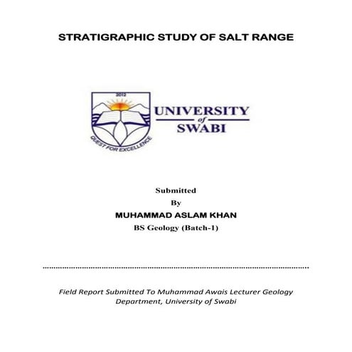 SALT RANGE | GEOLOGY OF PAKISTAN | PDF