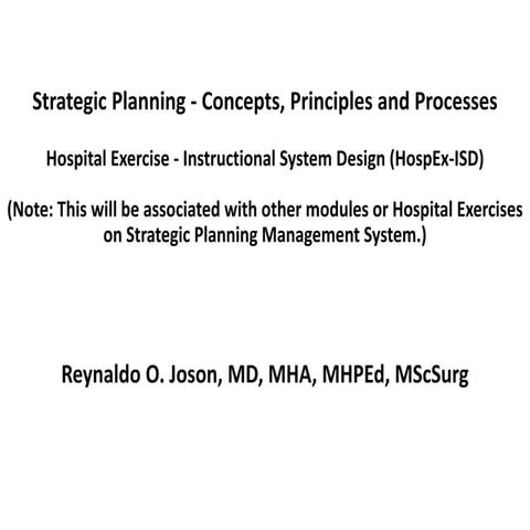 Strategic Planning - Concepts, Principles and Processes | PPTX