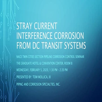 Stray Current From DC Powered Transit Systems - Tom Mollica | PPT