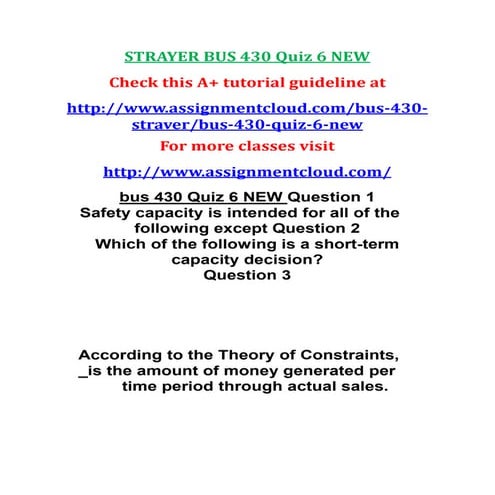 Strayer bus-430-quiz-6-new | PDF