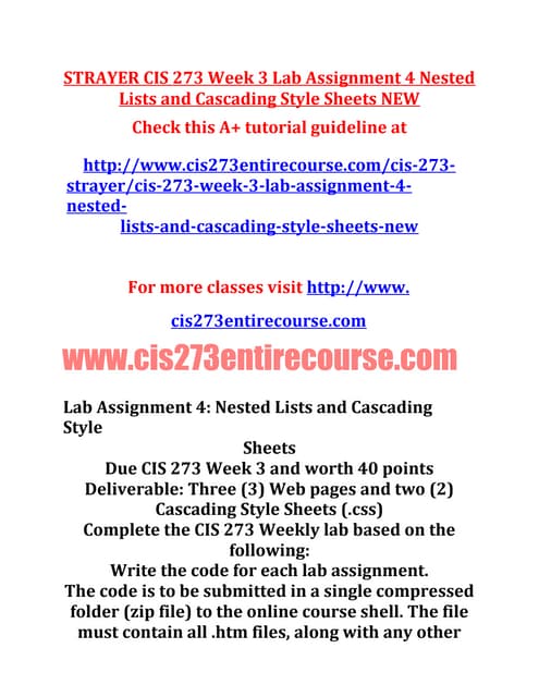 Strayer cis-273-week-3-lab-assignment-4-nested-lists-and-cascading ... Strayer cis-273-week-3-lab-assignment-4-nested-lists-and-cascading ...