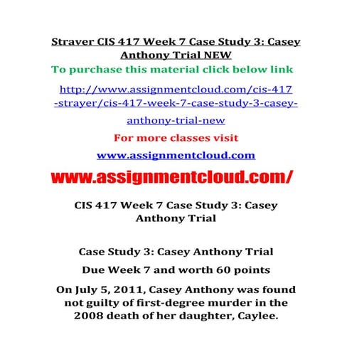 Strayer cis-417-week-7-case-study-3 | PPT