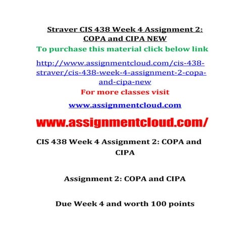 Strayer cis-438-week-4-assignment-2 | PPT