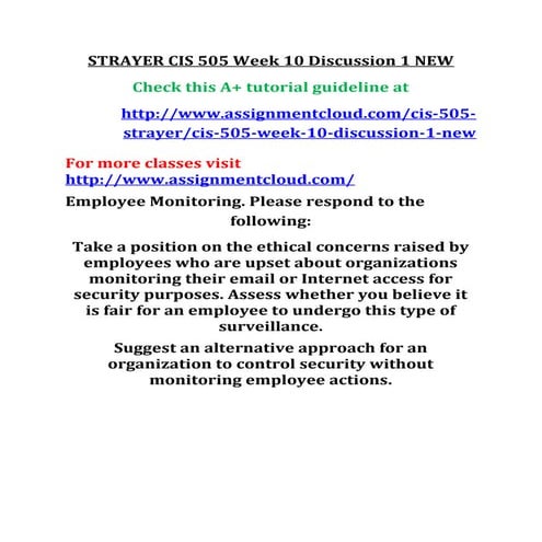 Strayer cis-505-week-10-discussion-1-new | PPT