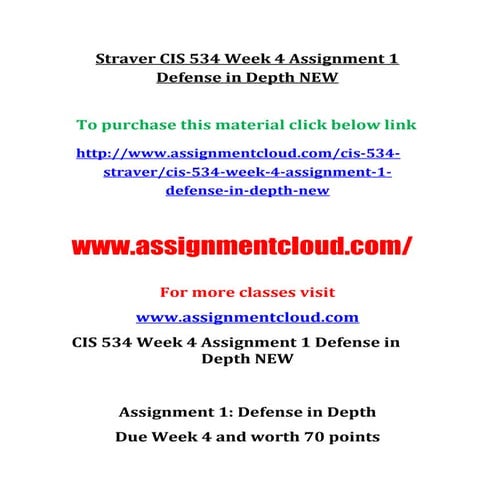 Strayer cis-534-week-4-assignment-1-defense-in-depth-new | PPT