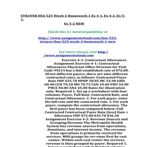 Strayer hsa-525-week-2-homework-1-ex-4 | PDF